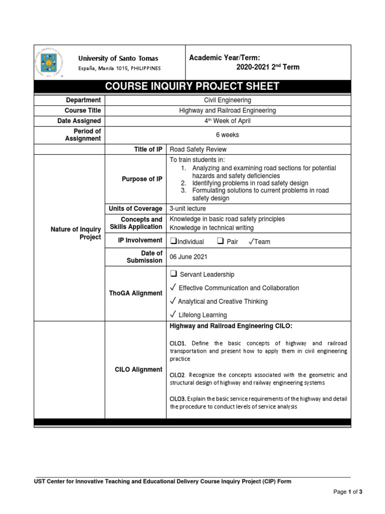 Course Inquiry Project Sheet: Academic Year/Term: 2020-2021 2 Term ...