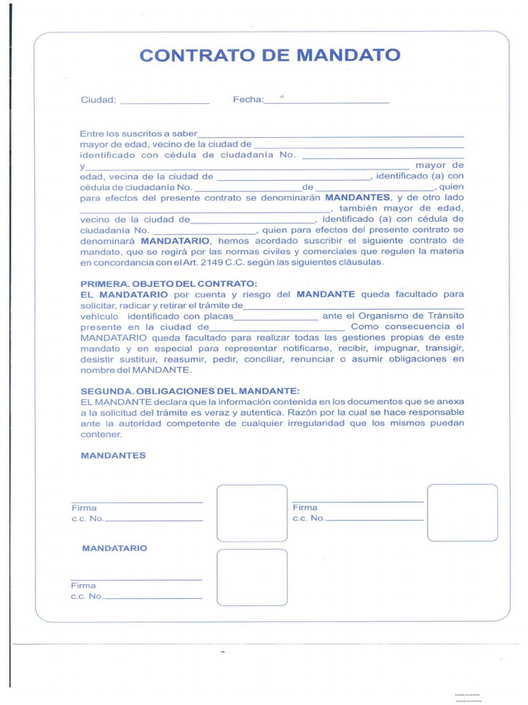 Contrato de Mandato | PDF