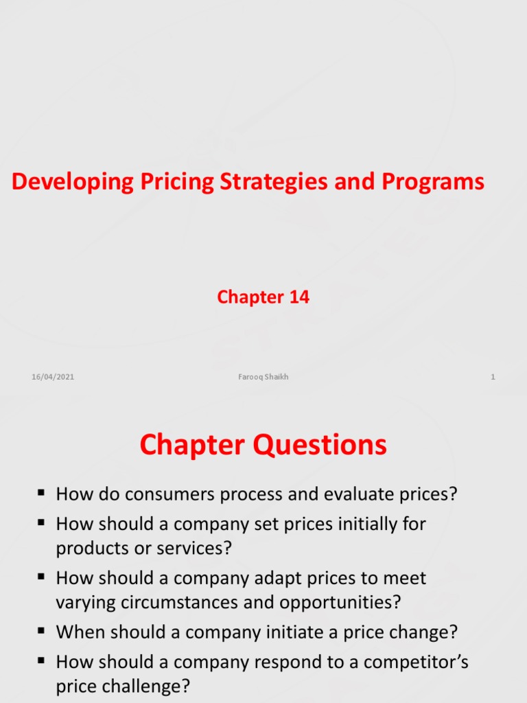 Developing Pricing Strategies and Programs | PDF | Pricing | Demand