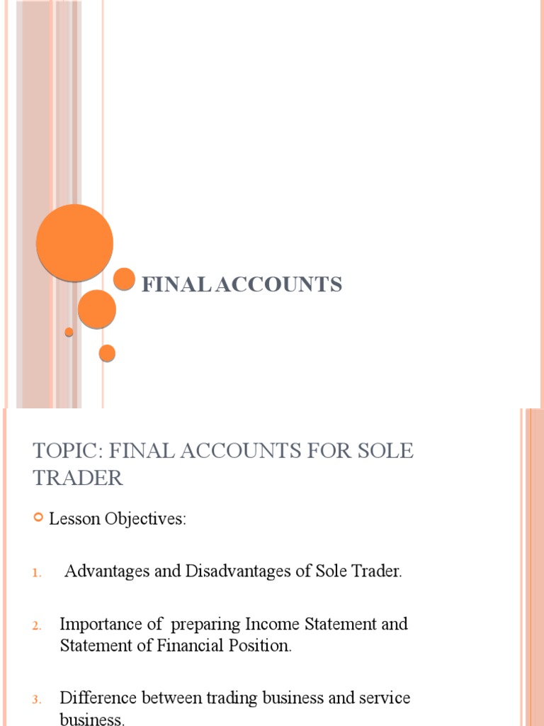 Introduction To Financial Statements of Sole Trader-1 | PDF | Income ...