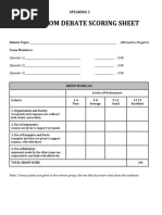 Debate Scoring Sheet Template | PDF | Teaching Methods & Materials ...