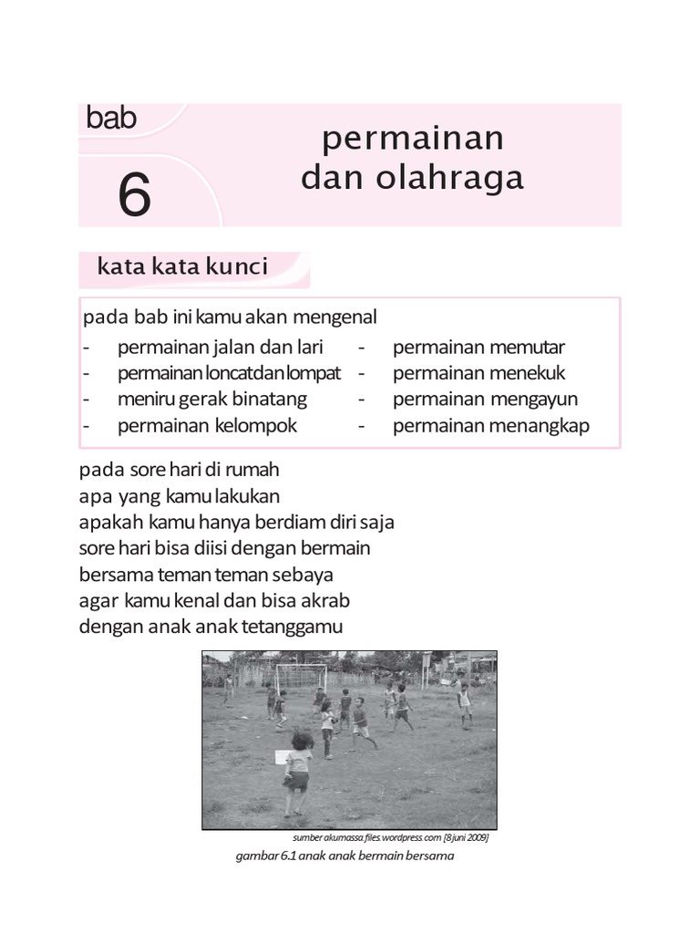 Materi PJOK Kelas 1 Bab 6 | PDF