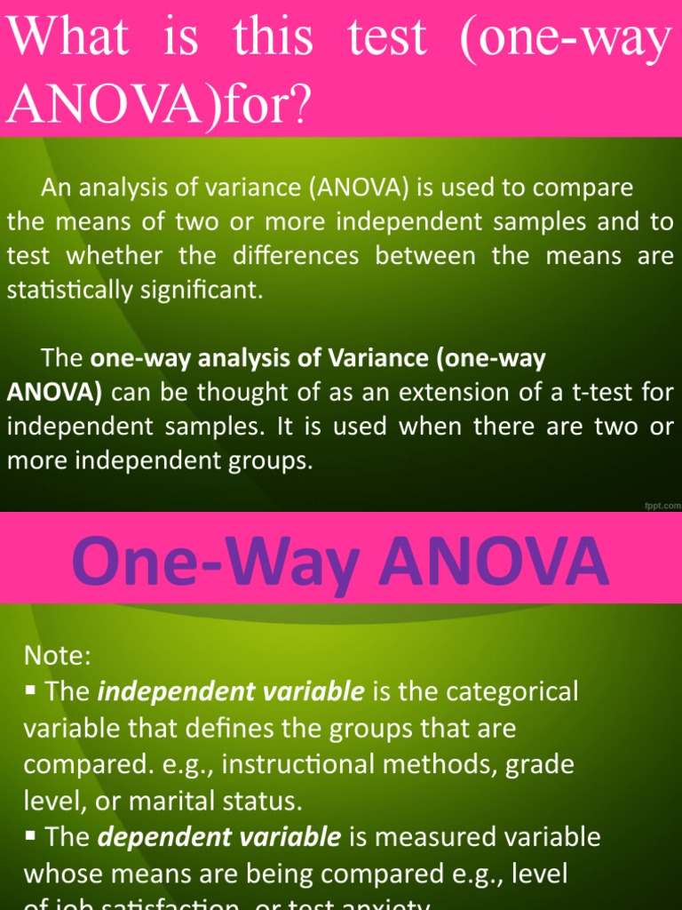 ANOVA) Can Be Thought of As An Extension of A T-Test For | PDF ...