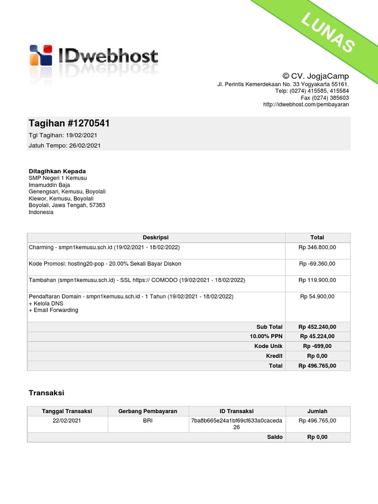 Tagihan 1270541 | PDF