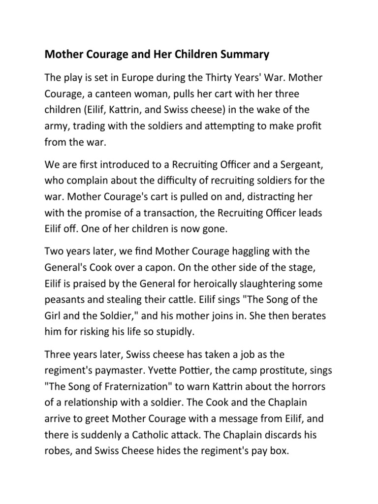 Mother Courage and Her Children Summary | PDF | Unrest