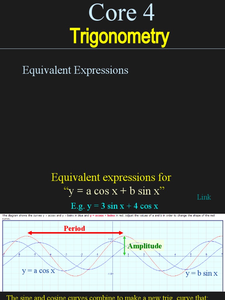 Trigonometric Equivalent Expressions | PDF | Sine | Trigonometric Functions