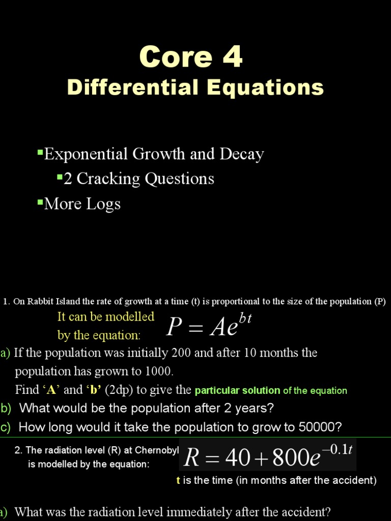 Lesson 3 - Exponentials | PDF | Radioactive Decay | Logarithm