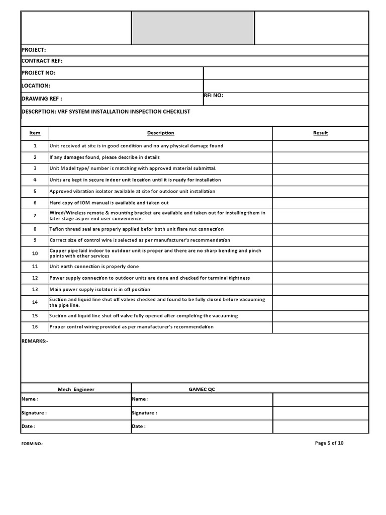 Project: Contract Ref: Project No: Location: Drawing Ref: Rfi No ...