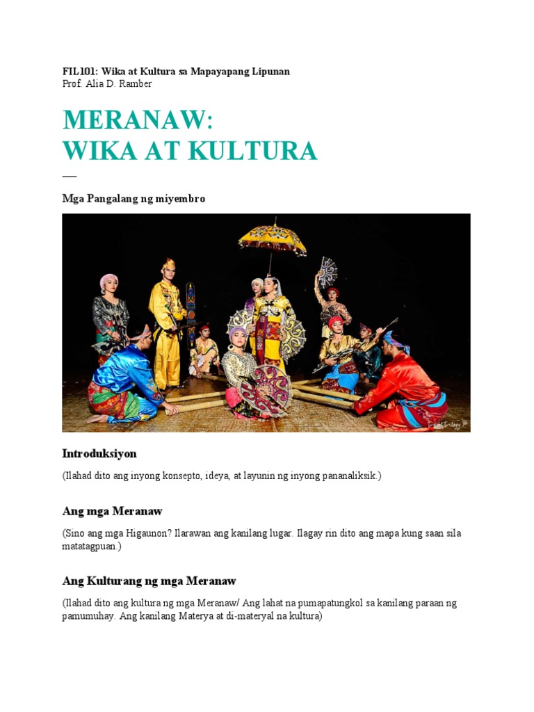 Kultura NG Mga Manobo | PDF Kultura NG Mga Manobo | PDF