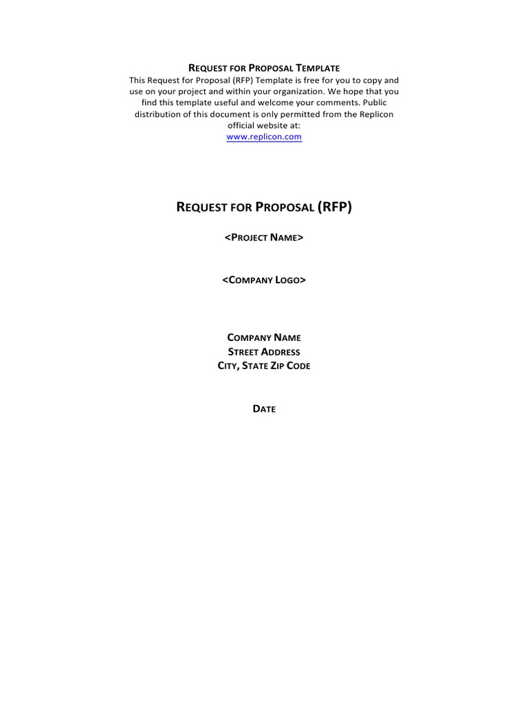 RFP Template Replicon | PDF | Request For Proposal | Specification (Technical Standard)