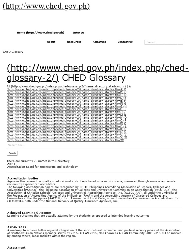 Home (HTTP://WWW - Ched.gov - PH) Enter As: About Resources Chednet ...