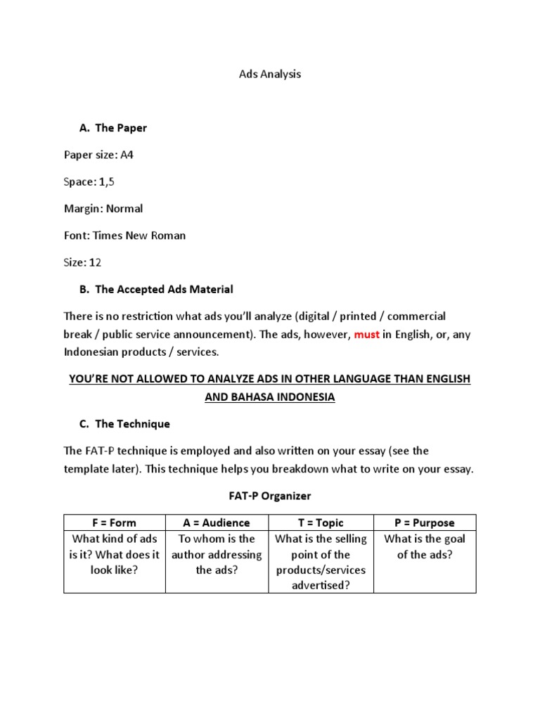 Ads Analysis | PDF | Essays | Writing