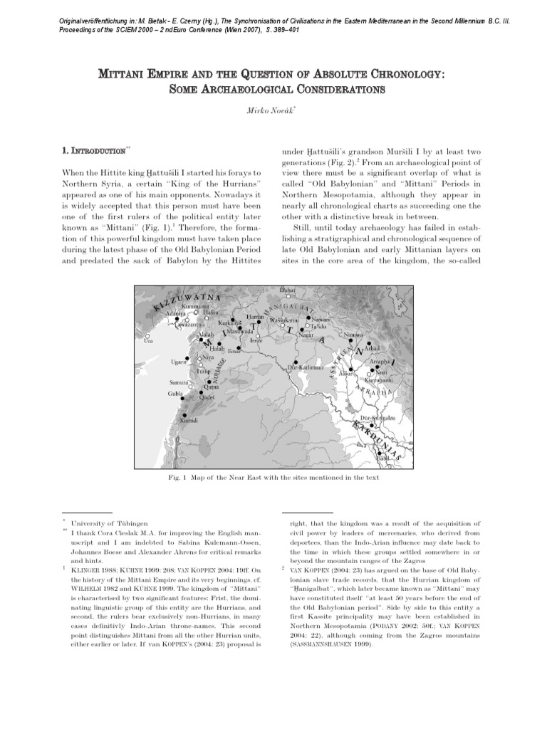 Mittani Empire and The Question of Absolute Chronology | PDF ...
