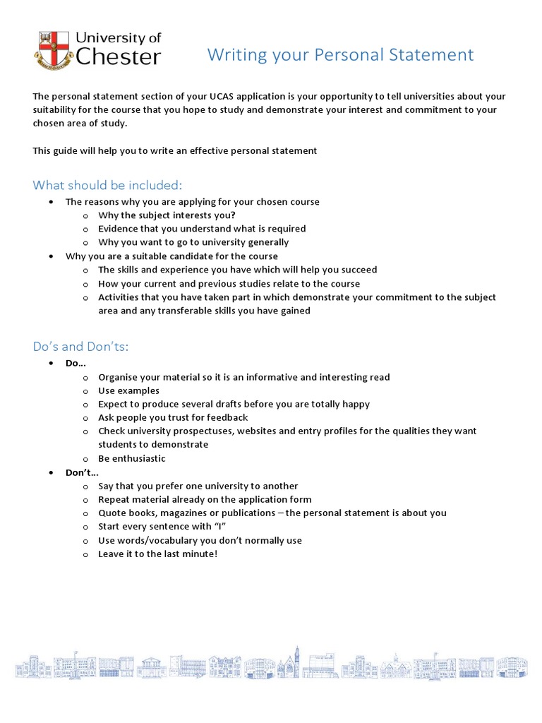 UoC Writing Your Personal Statement Workbook - 1 | PDF | University | Cognition