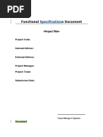 FSD Template 1 | PDF | Specification (Technical Standard) | Usability