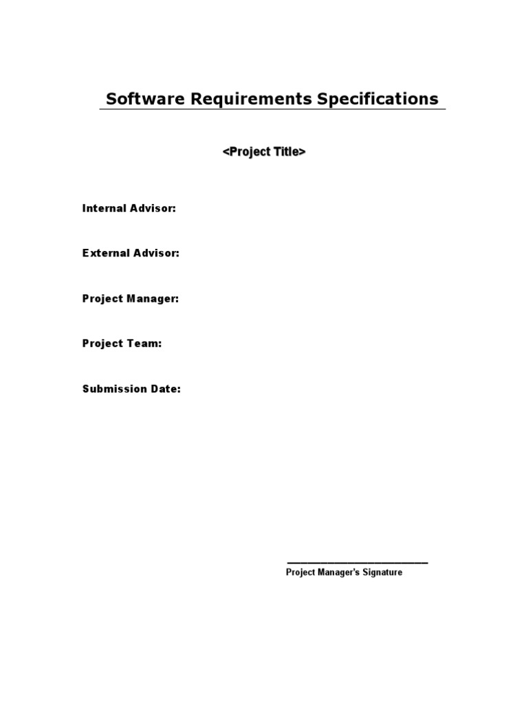 Software Requirements Specifications (Template) | PDF | Interface (Computing) | System