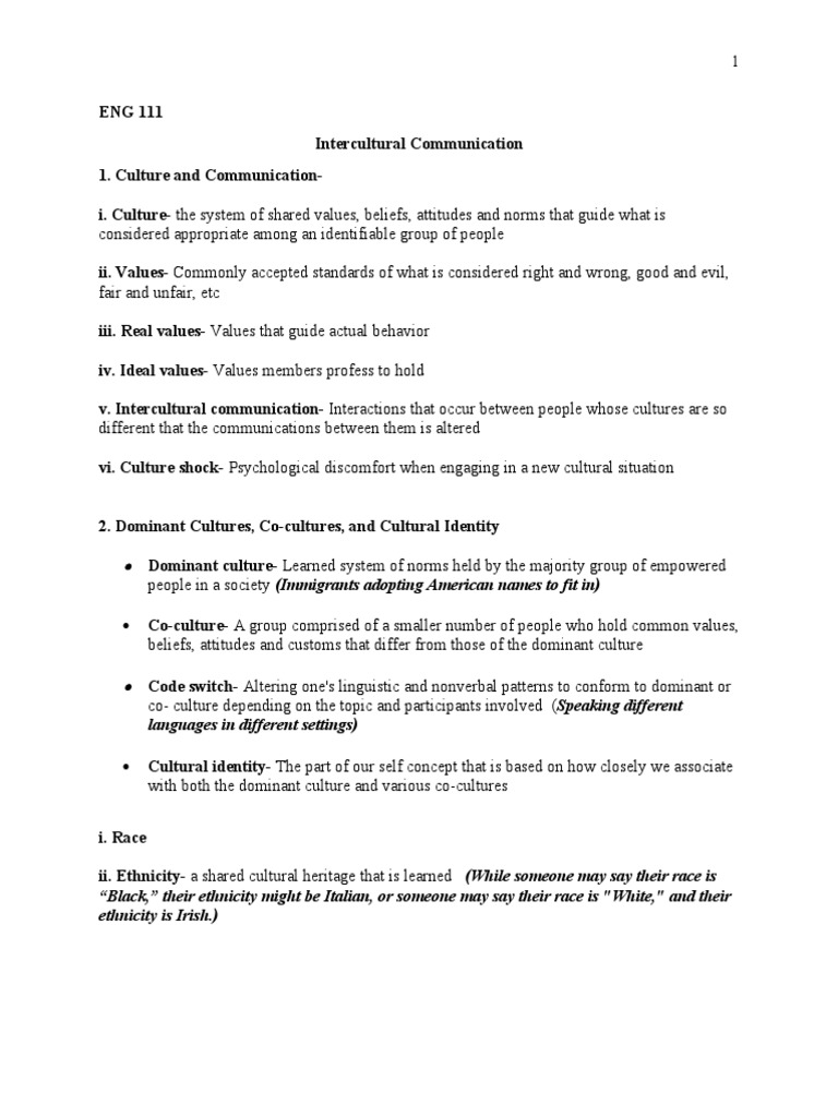 Intercultural Communication | PDF | Value (Ethics) | Self Concept