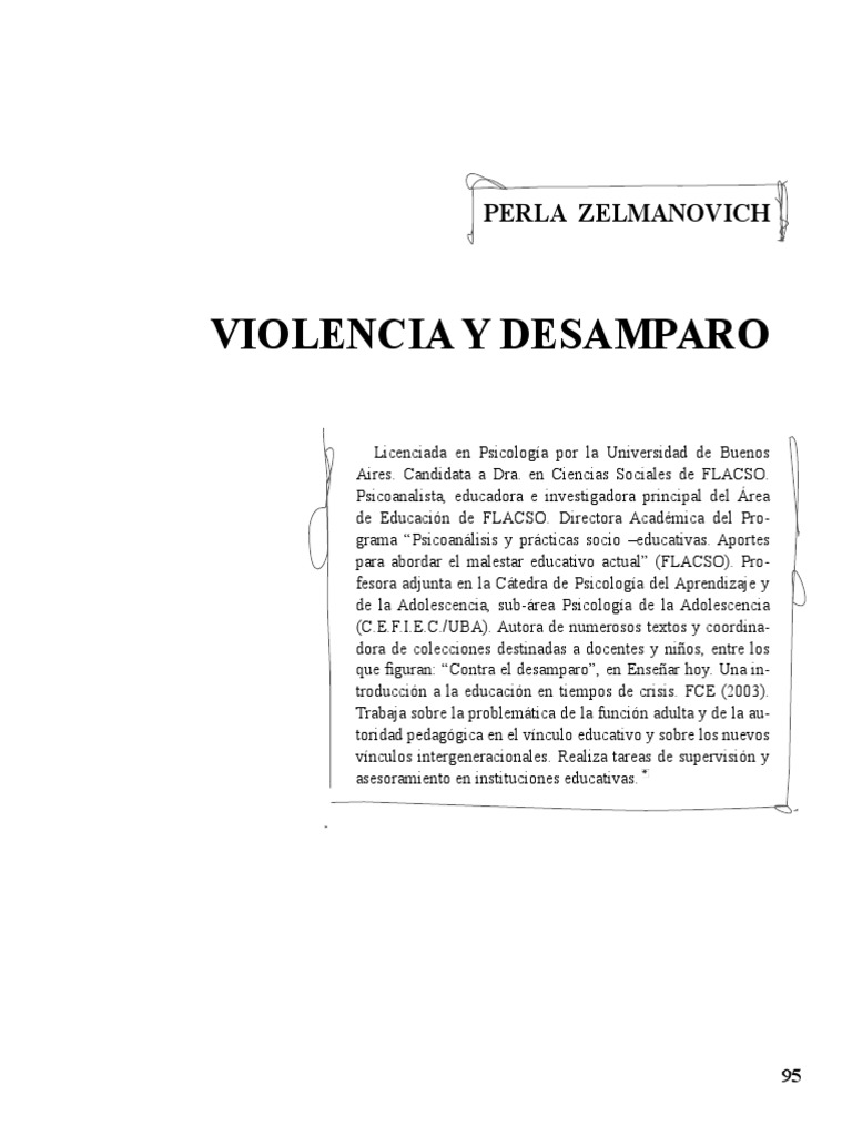 Zelmanovich. Violencia y Desamparo96-109 | PDF | Unión Europea | Violencia