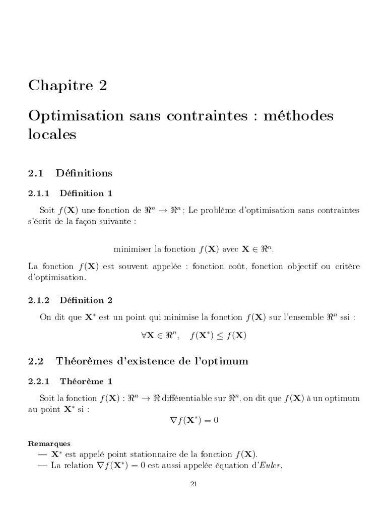 CoursOptimisation CH2 (1371) | PDF | Équations | Optimisation mathématique