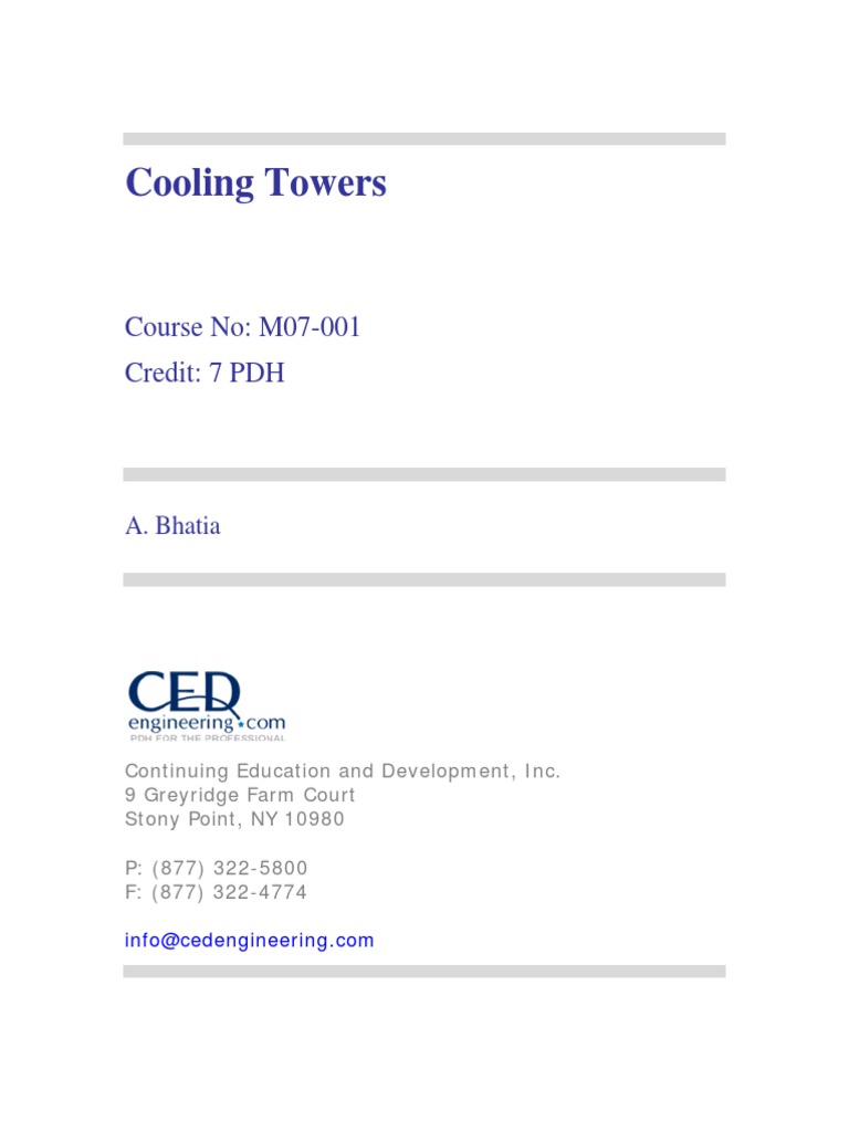 Cooling Towers | PDF | Air Conditioning | Heat Transfer