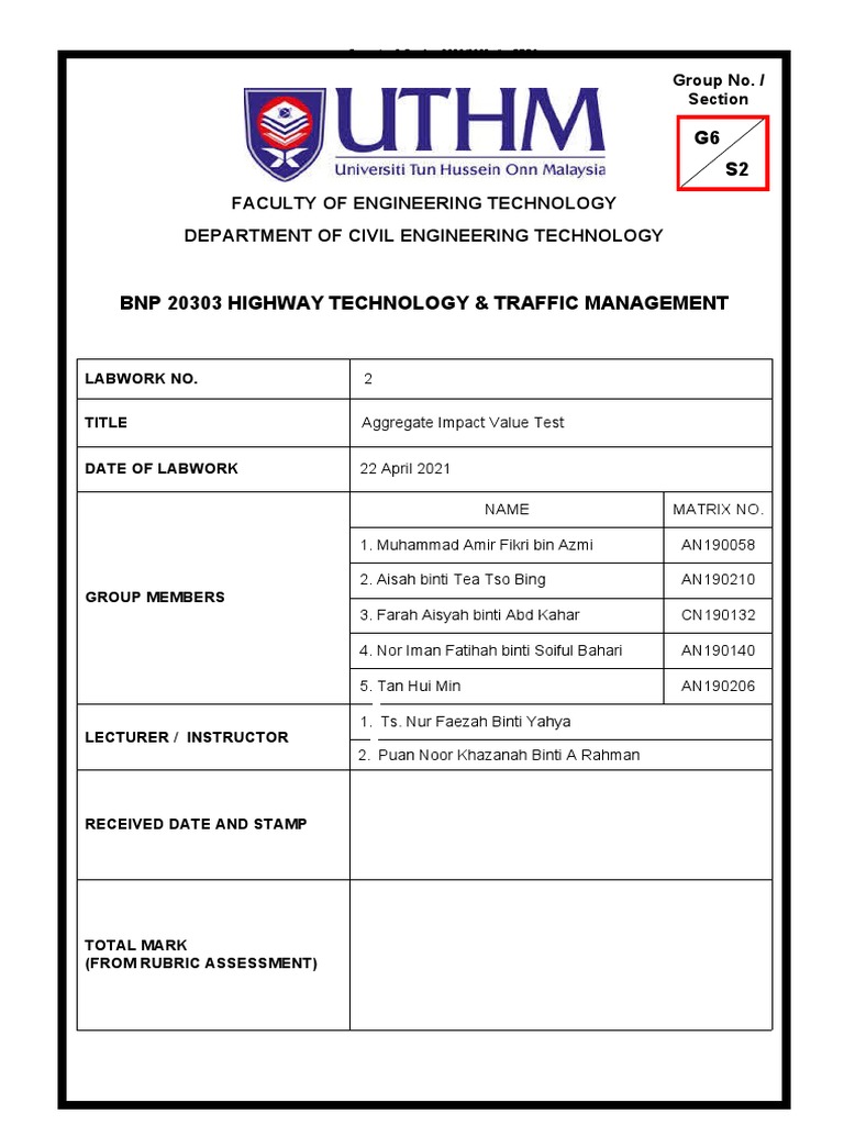 s2g6 Aiv Test | PDF | Experiment | Construction Aggregate