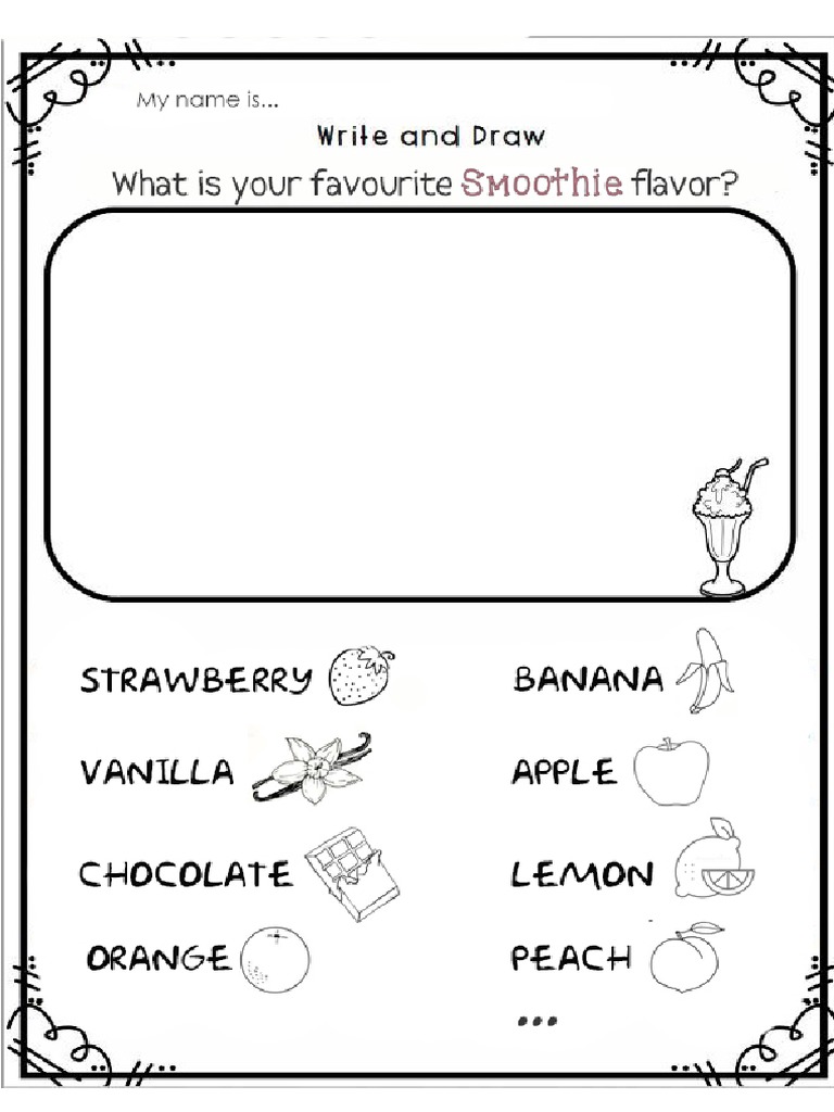 Milkshake Worksheet | PDF