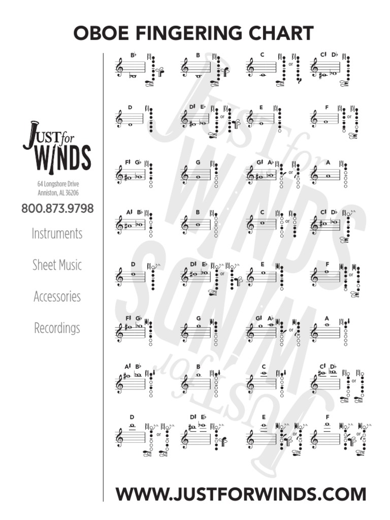 Oboe Fingering Chart Overview | PDF
