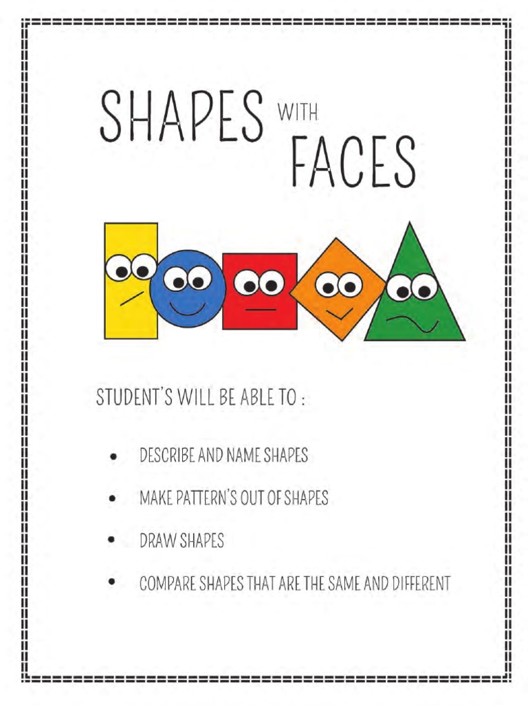 Shapeswith Faces Preschool Printables | PDF