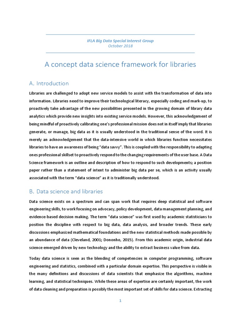 A Concept Data Science Framework For Libraries | PDF | Analytics ...