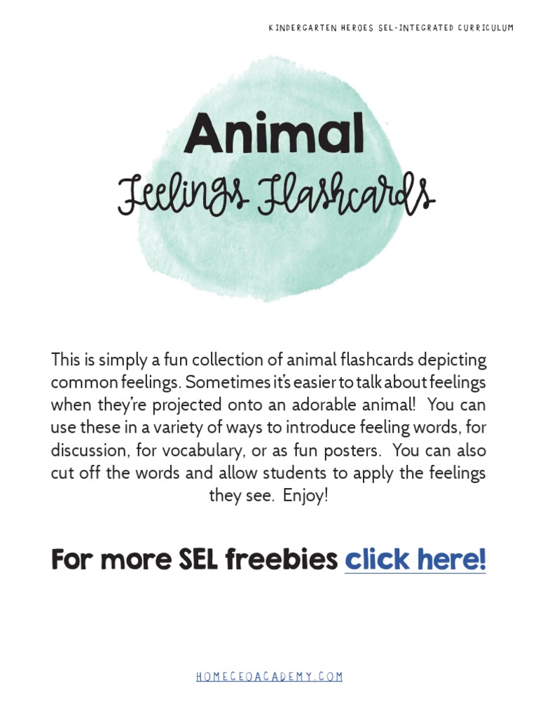 Feelings Flashcards: Animal | PDF