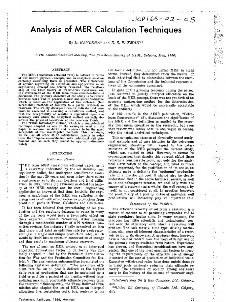 Analysis of MER calculation techniques | PDF | Petroleum Reservoir | Gases