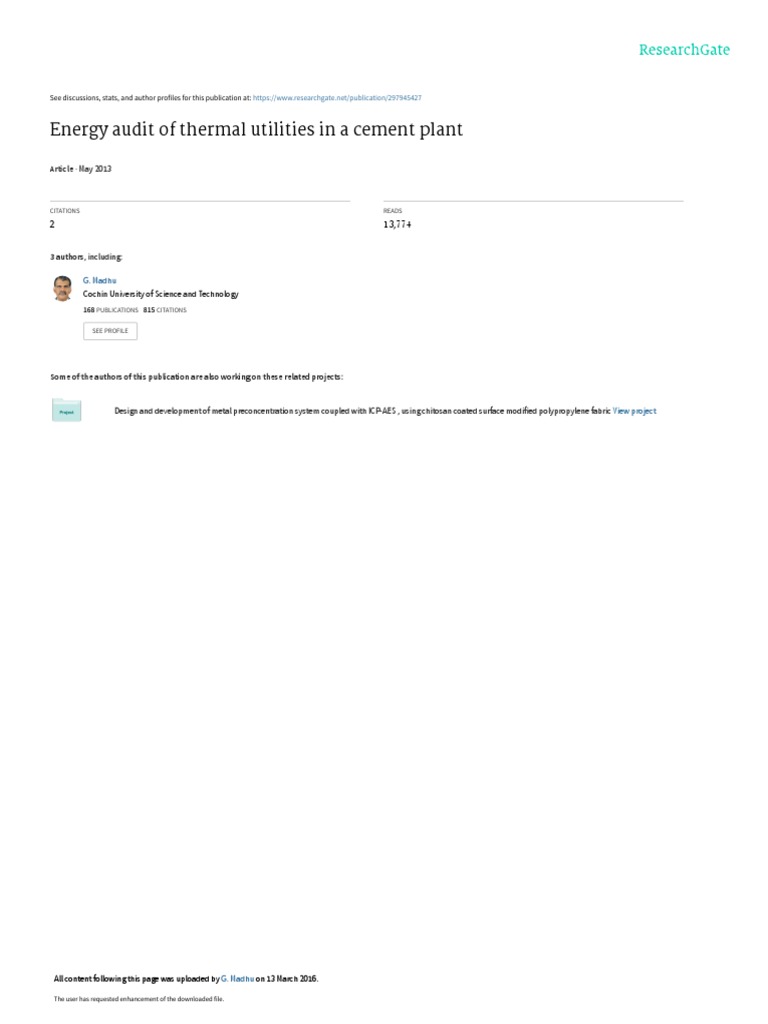 IJME Energyaudit A.RAMESH | PDF | Mill (Grinding) | Cement