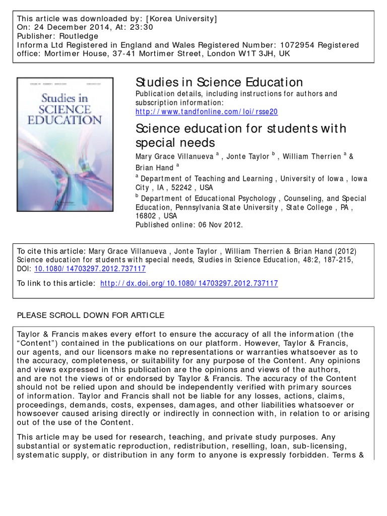 Inquiry-Based Science for Special Needs | PDF | Science Education ...