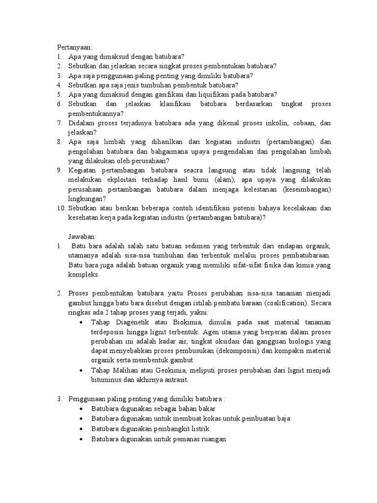 Tugas Batubara | PDF