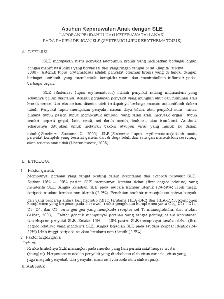 PDF Asuhan Keperawatan Anak Dengan Sle | PDF