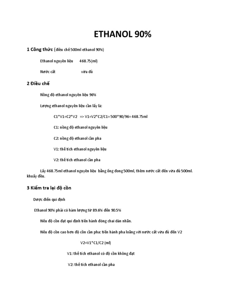 Ethanol 90 | PDF