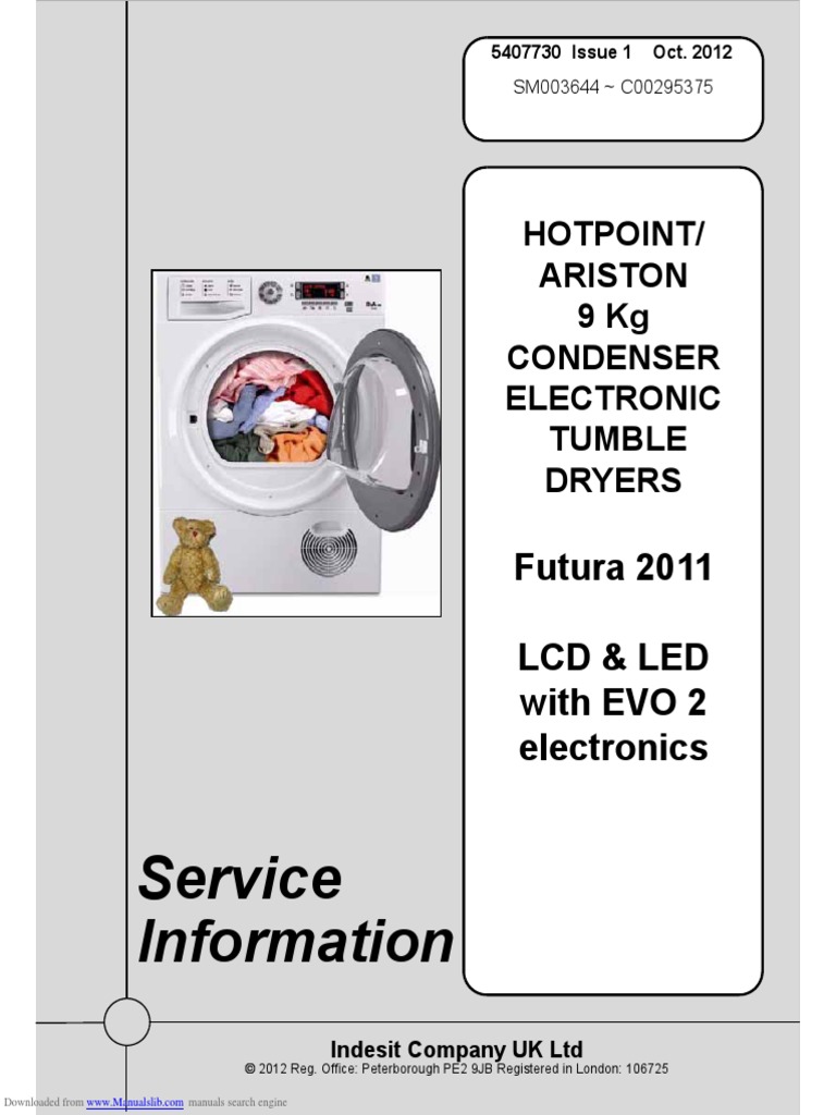 Service Information: Hotpoint/ Ariston 9 KG Condenser Electronic Tumble ...