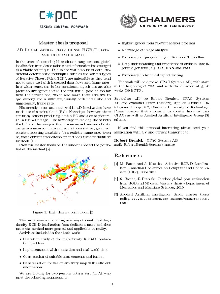 Master Thesis Proposal 3D Localization From Dense RGB-D Data and ...