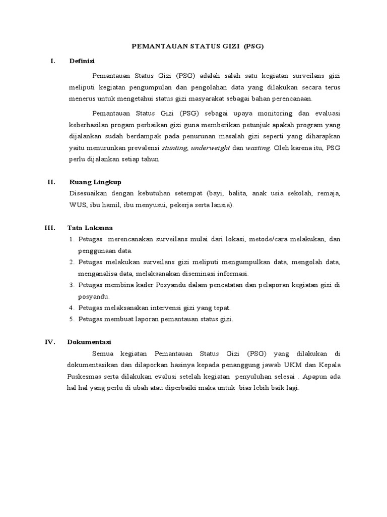 Aulia Pemantauan Status Gizi (PSG) | PDF | Pengembangan Diri ...