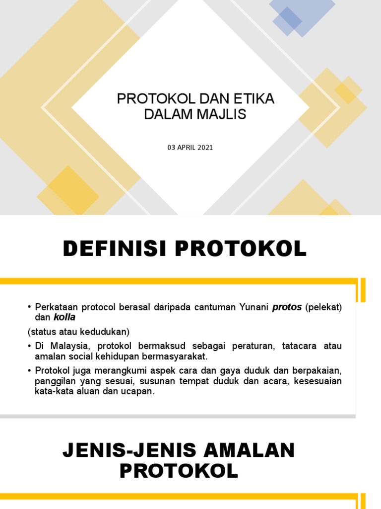 Protokol Dan Etika Dalam Majlis | PDF