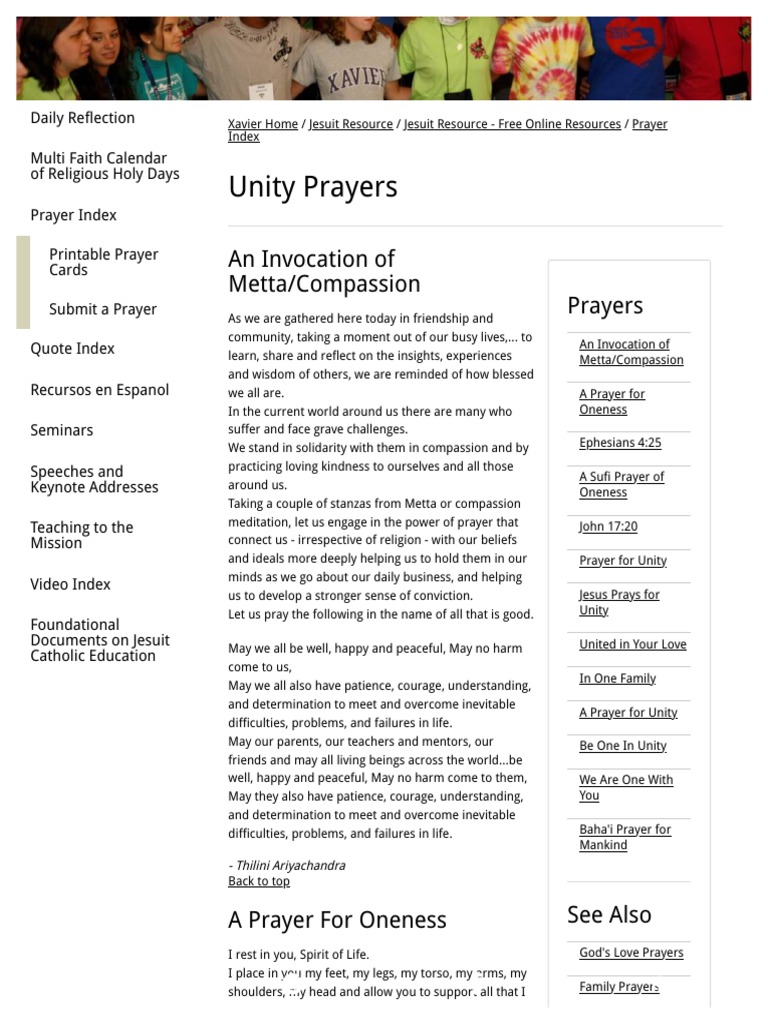 Oneness Unity Prayers | PDF | God The Father | Prayer