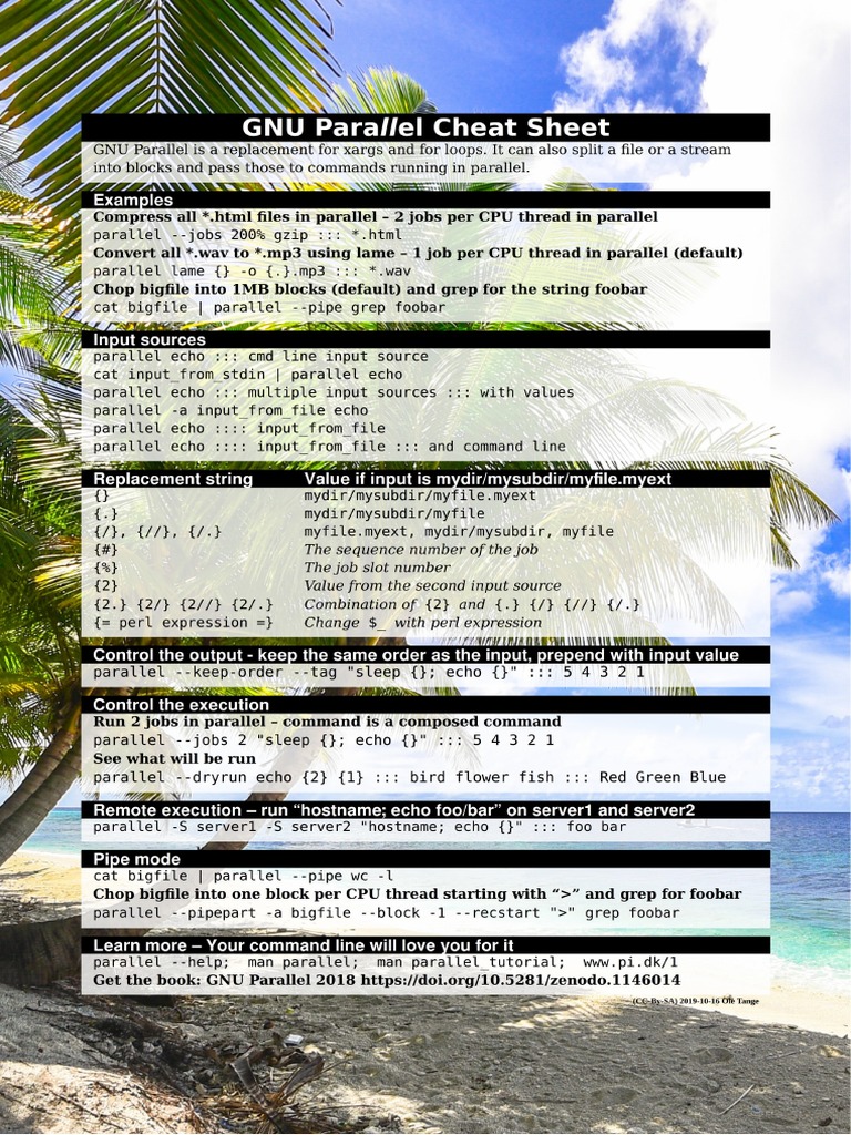 Gnu Parallel Cheat Sheet Pdf 