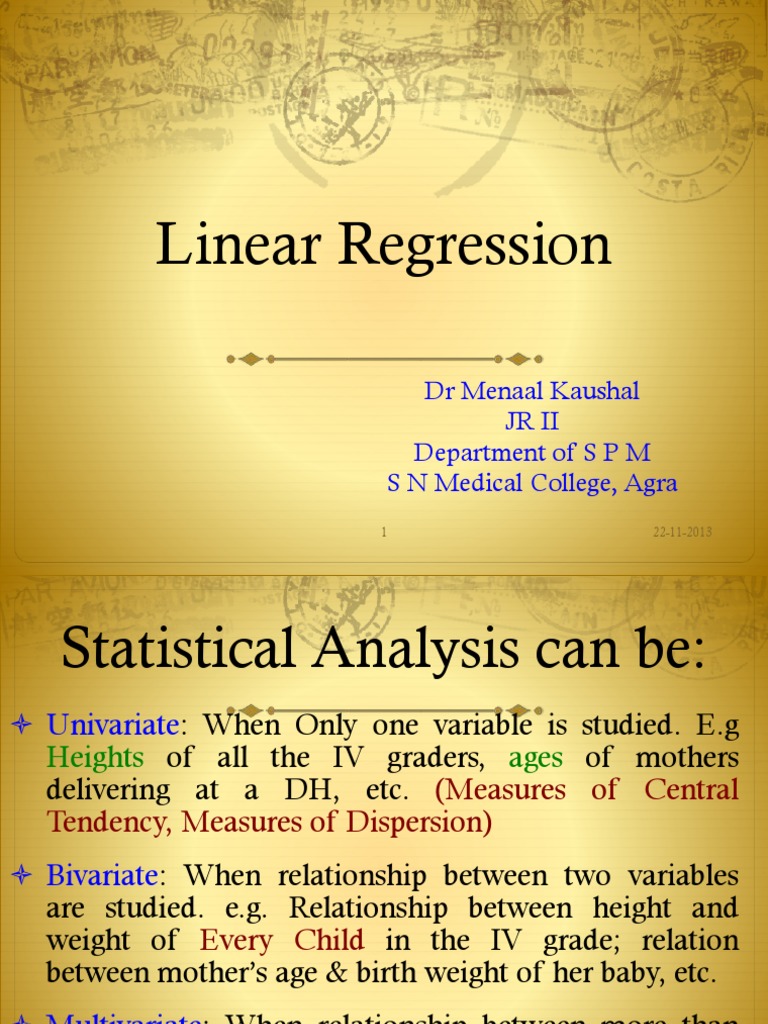 Bivariate Linear Regression | PDF | Correlation And Dependence | Regression Analysis