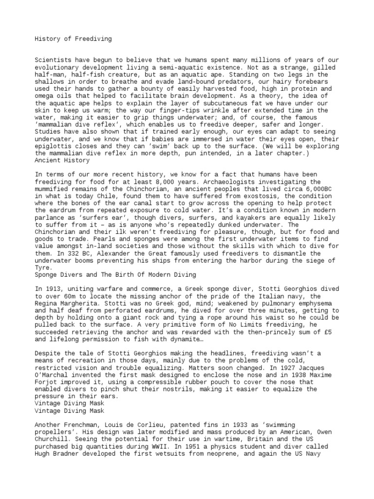 History of Freediving | PDF | Underwater Diving | Diving