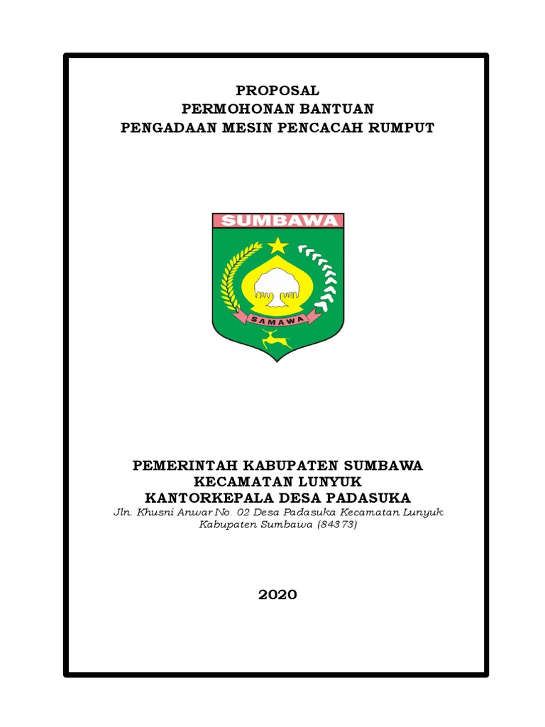 Proposal Mesin Pencacah Rumput | PDF