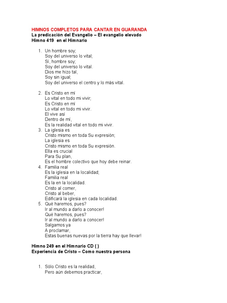 Himnos Completos para Cantar en Guaranda | PDF | Cristo (título) | Salvación