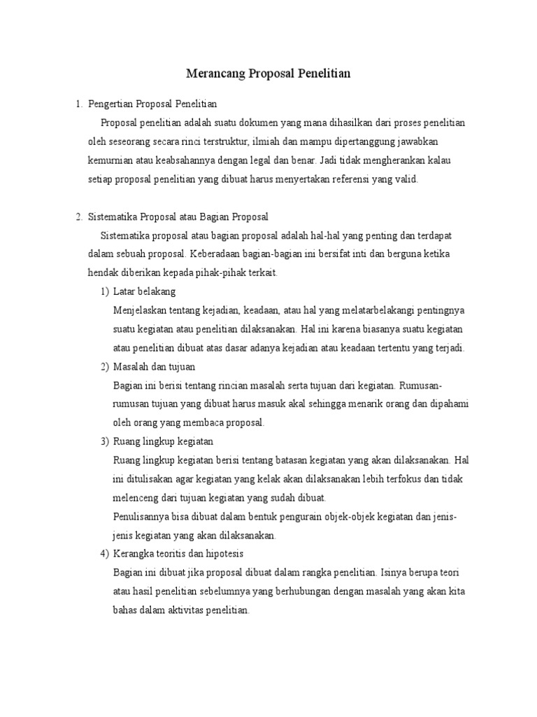 Isi Materi Merancang Proposal Penelitian | PDF