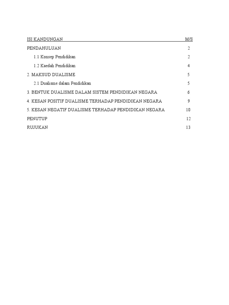 Assignment Ctu-Kesan Dualisme Dalam Sistem Pendidikan | PDF