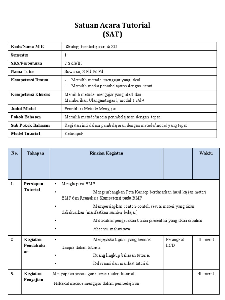 SAT Strategi Pembelajaran, 2021.1 - Sesi 3 | PDF