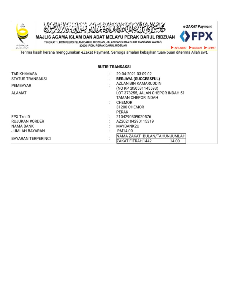 eZAKAT-MAIP - MAJLIS AGAMA ISLAM PERAK | PDF